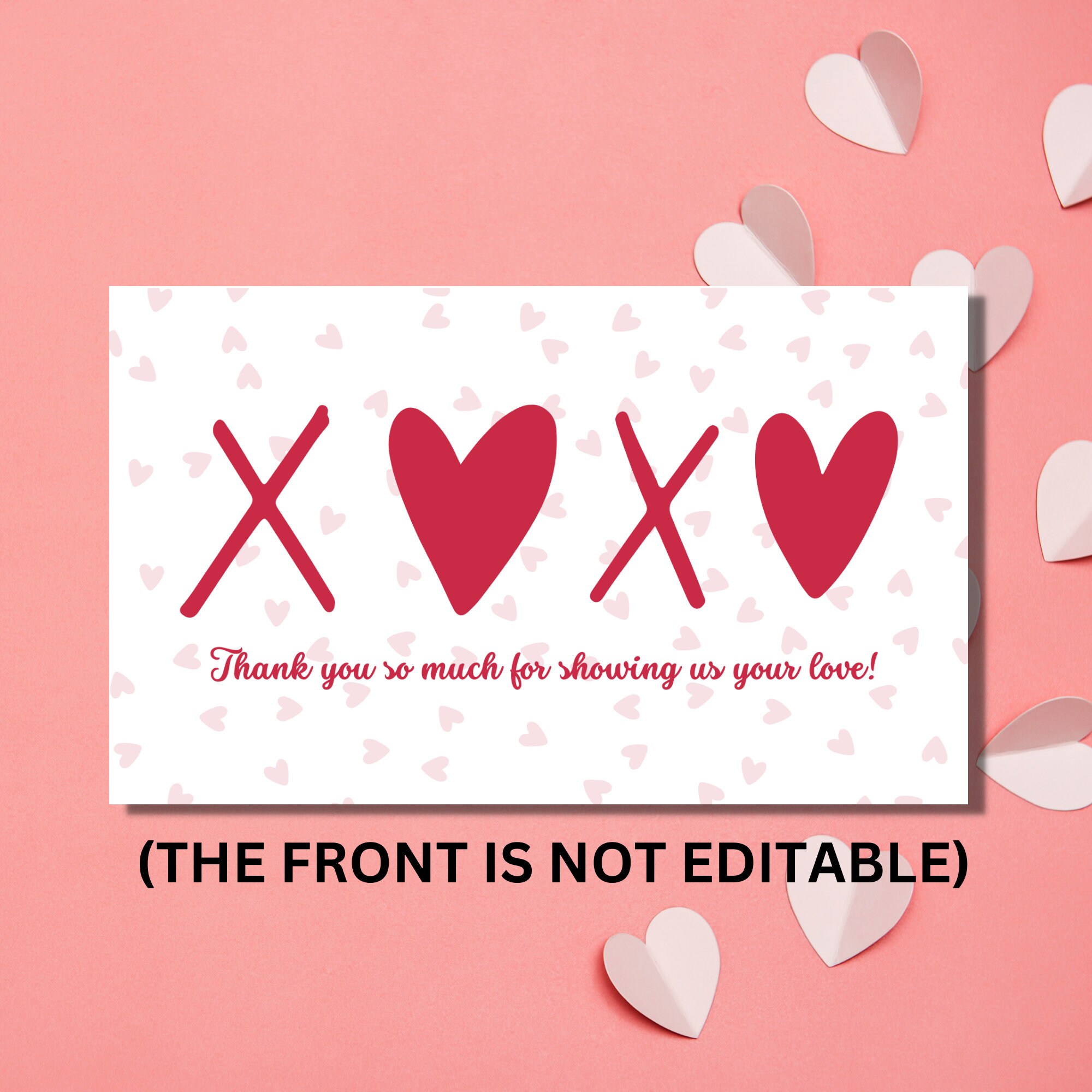 Editable Valentine's Thank You Card Canva Template, Small Business ...
