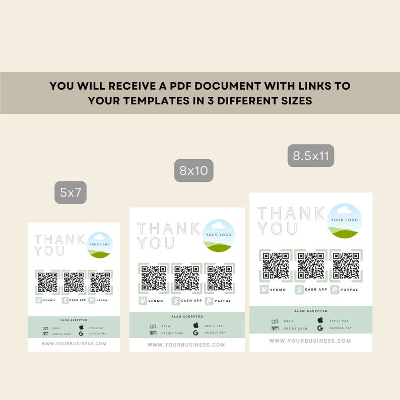 Scan to Pay Sign, QR Code Pay Sign, Printable Payment Sing, Editable ...