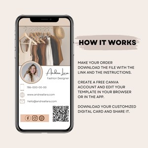 Fashion Designer Business Card, DIGITAL BUSINESS Card Template With QR ...