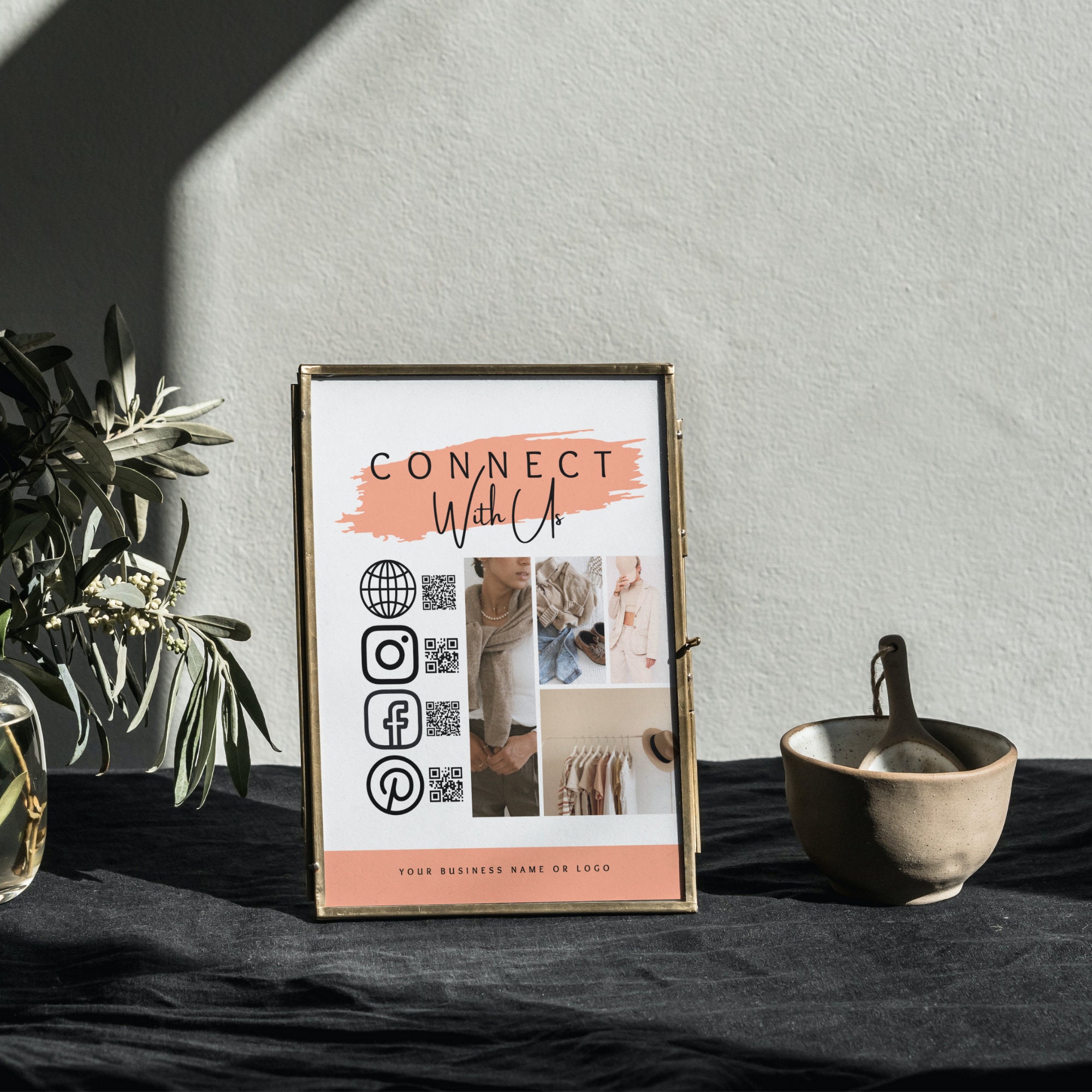Boutique Business Sign Template, Social Media Sign, QR Code Sign ...
