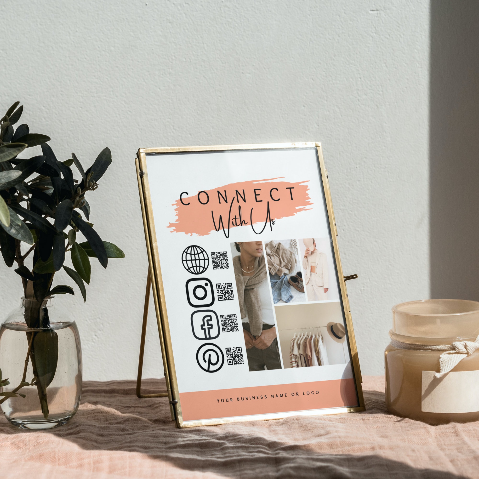 Boutique Business Sign Template, Social Media Sign, QR Code Sign ...