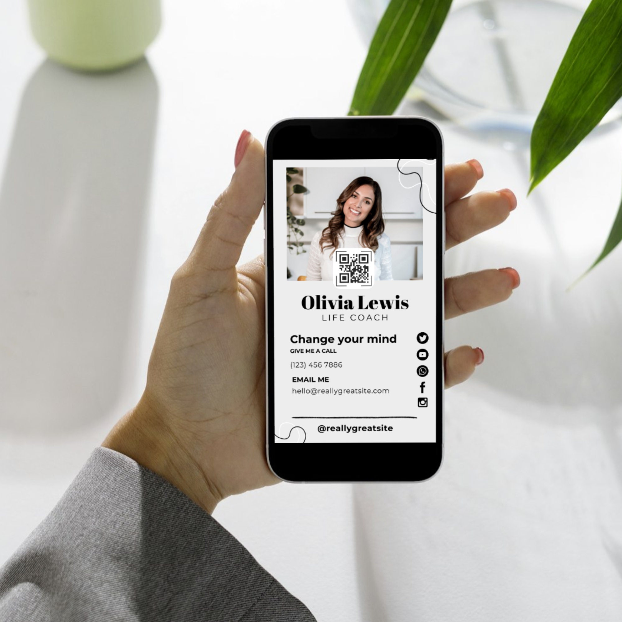 QR Code Digital Business Card Bundle, Life Coach, Life Coach Business ...