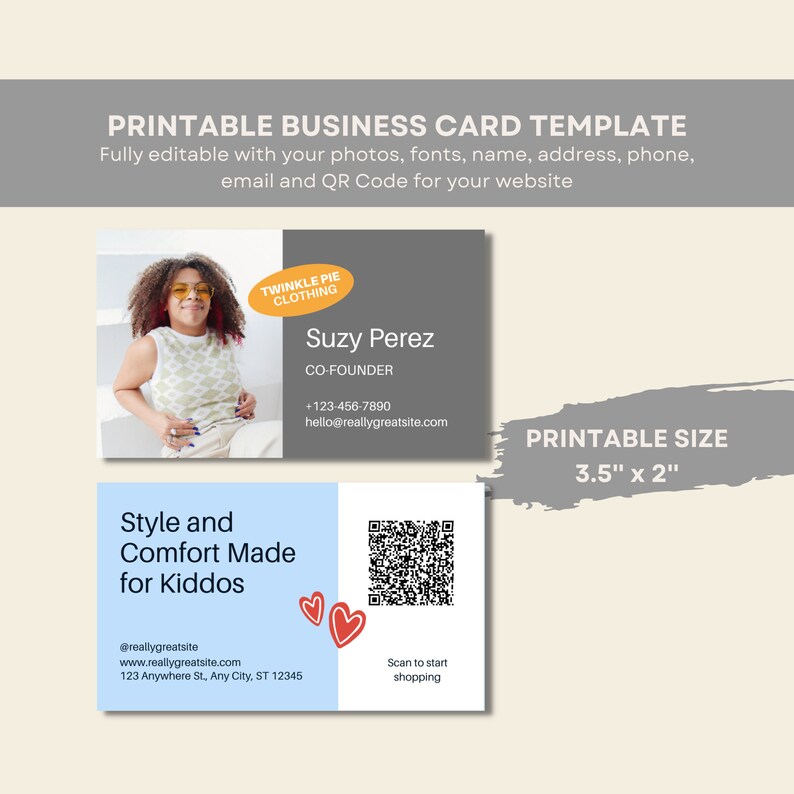 Qr Code Digital Business Card Printable Business Card - Etsy