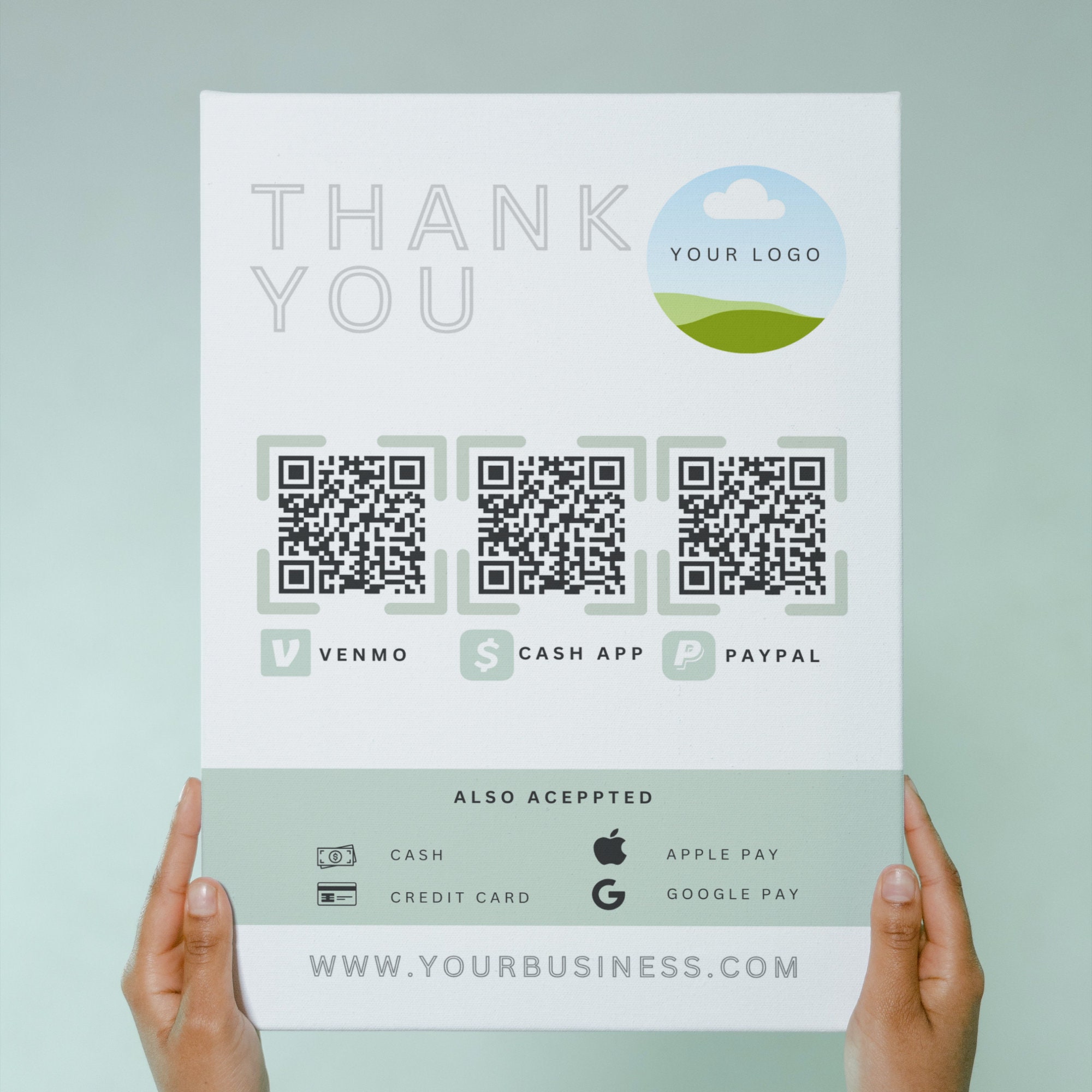 Scan to Pay Sign, QR Code Pay Sign, Printable Payment Sing, Editable ...