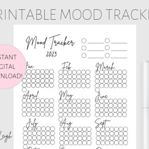 MOOD TRACKER PRINTABLE Customize Mood Calendar Kids Yearly - Etsy