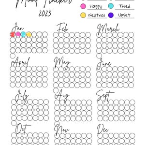 MOOD TRACKER PRINTABLE Customize Mood Calendar Kids Yearly - Etsy