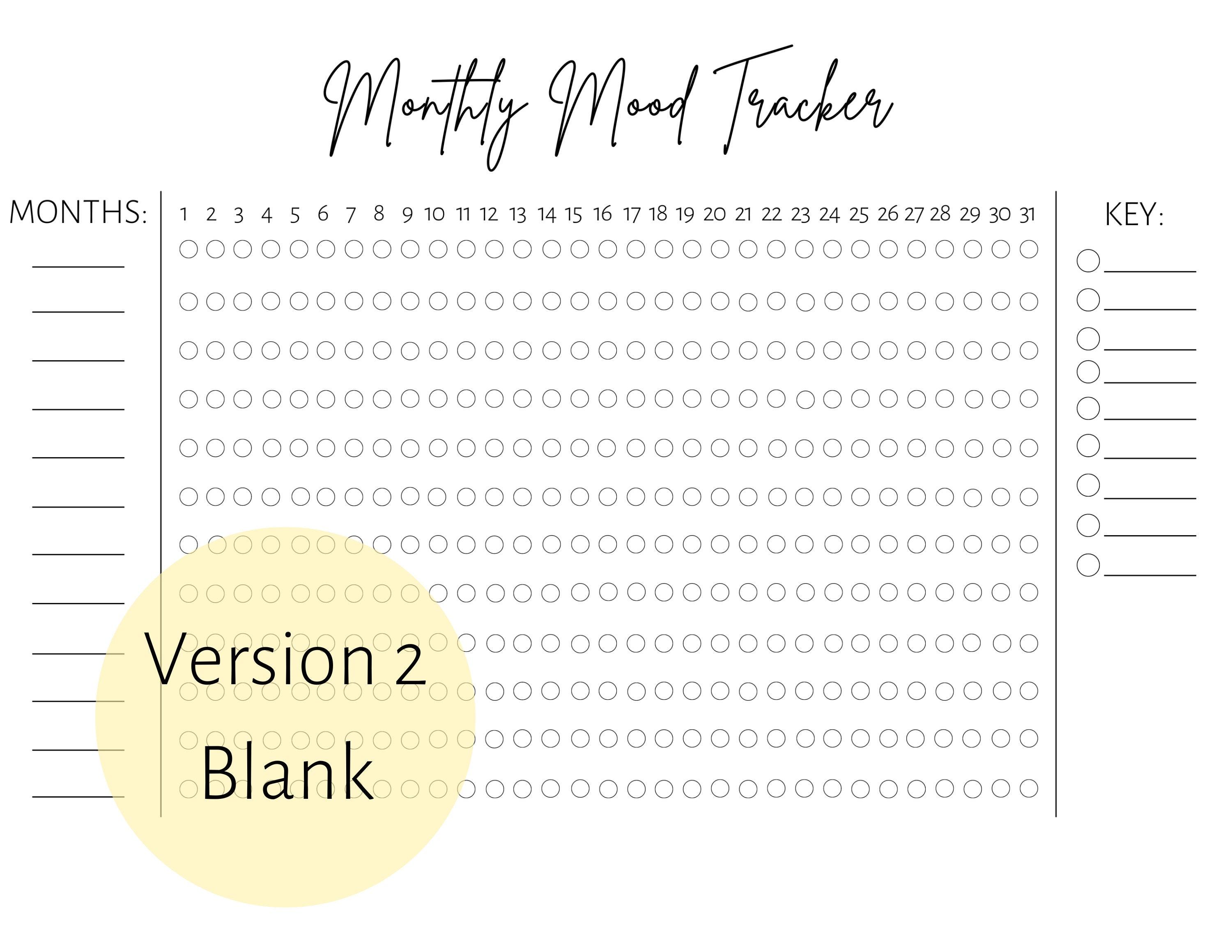 MOOD TRACKER PRINTABLE, Customize, Mood Calendar, Kids, Yearly Calendar ...