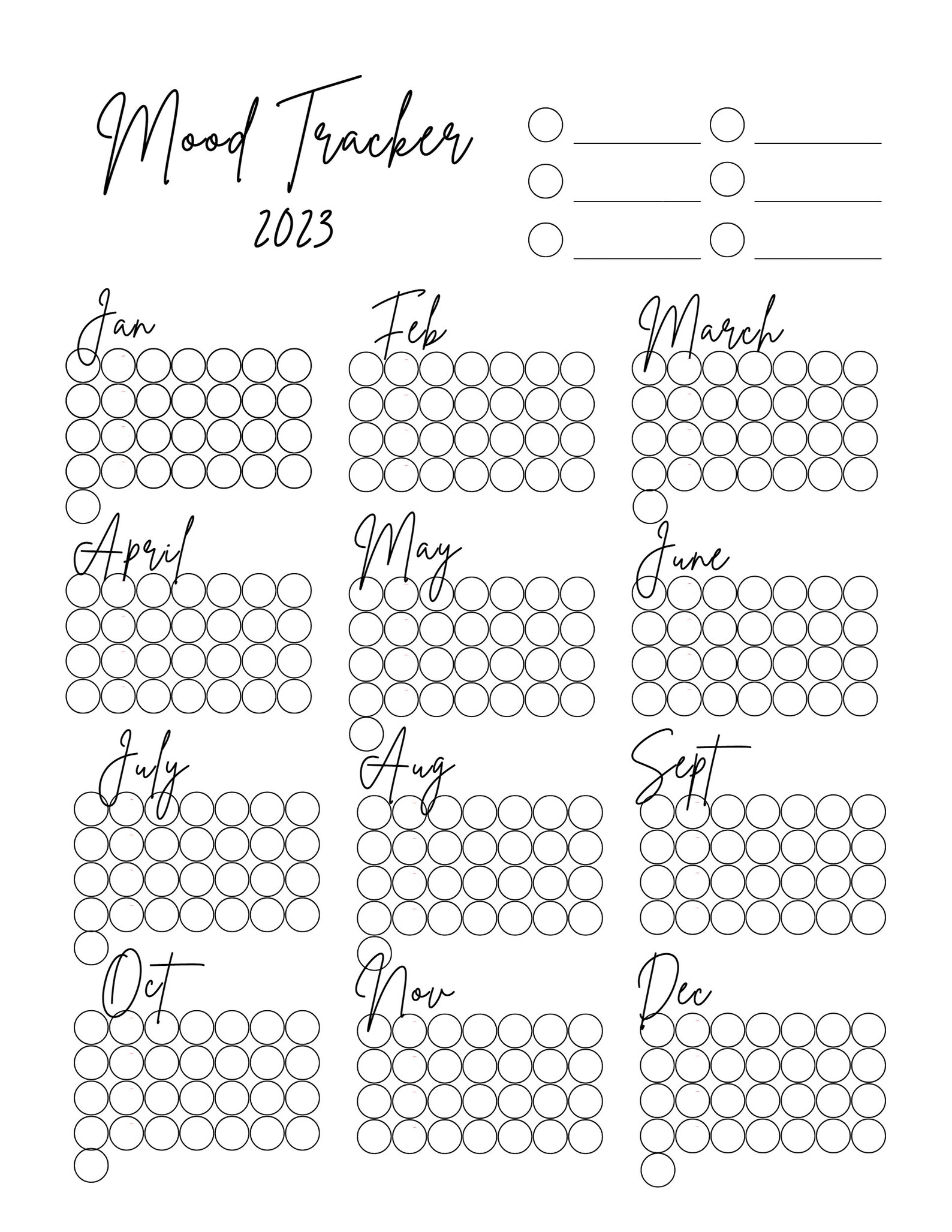 MOOD TRACKER PRINTABLE, Customize, Mood Calendar, Kids, Yearly Calendar ...