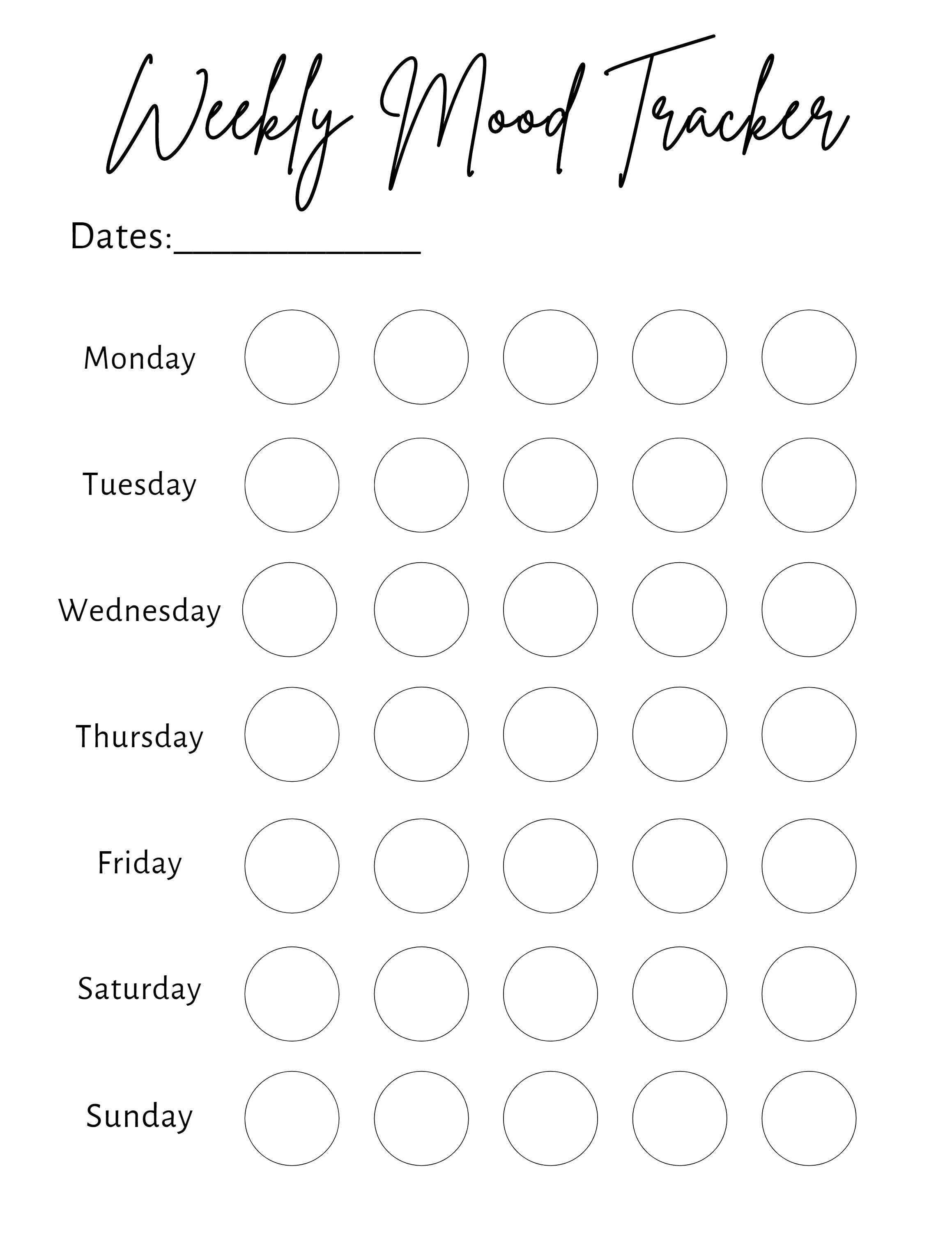MOOD TRACKER PRINTABLE, Customize, Mood Calendar, Kids, Yearly Calendar ...