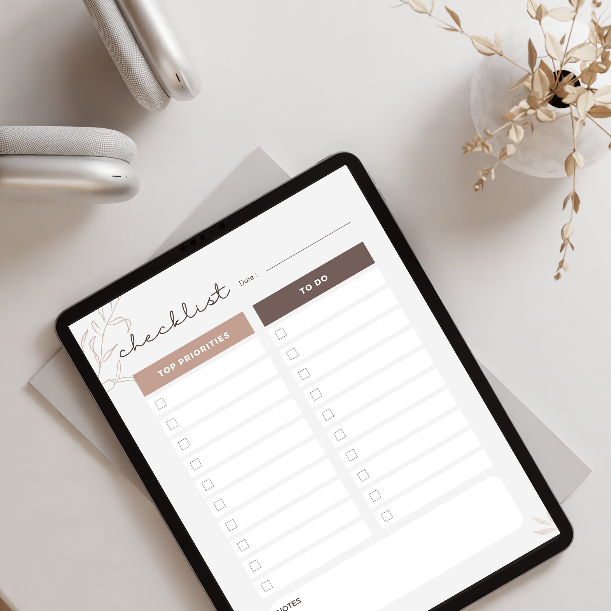 Minimal Checklist to Do List Digital Template | for Ipad, Printable ...