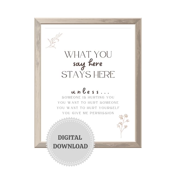 Minimal Confidentiality Sign Poster What You Say Here Stays - Etsy