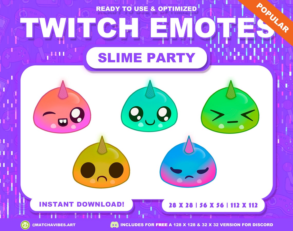 Twitch Emotes / Discord Emotes / Slime Party Collection / Cute - Etsy ...