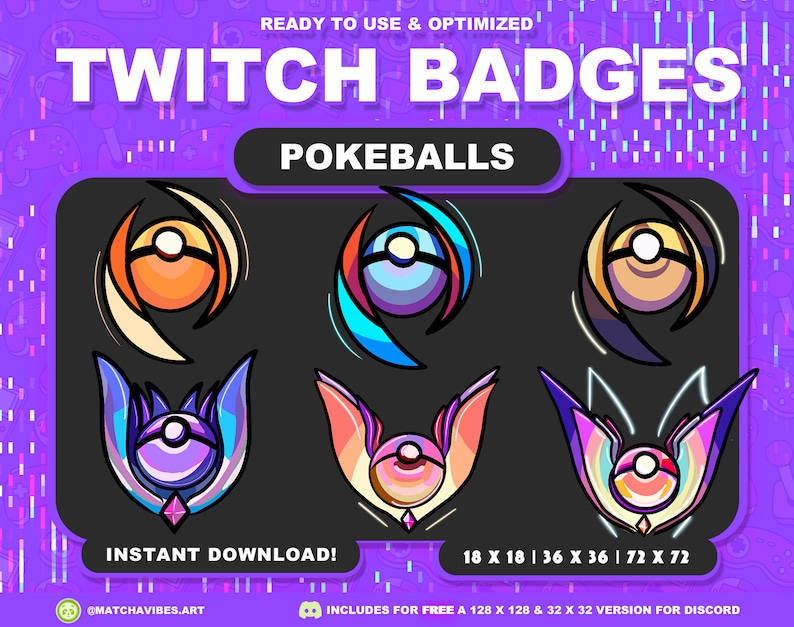 Twitch Sub Badges / Bit Badges / Pokemon Unite / Pokeball / Cute ...