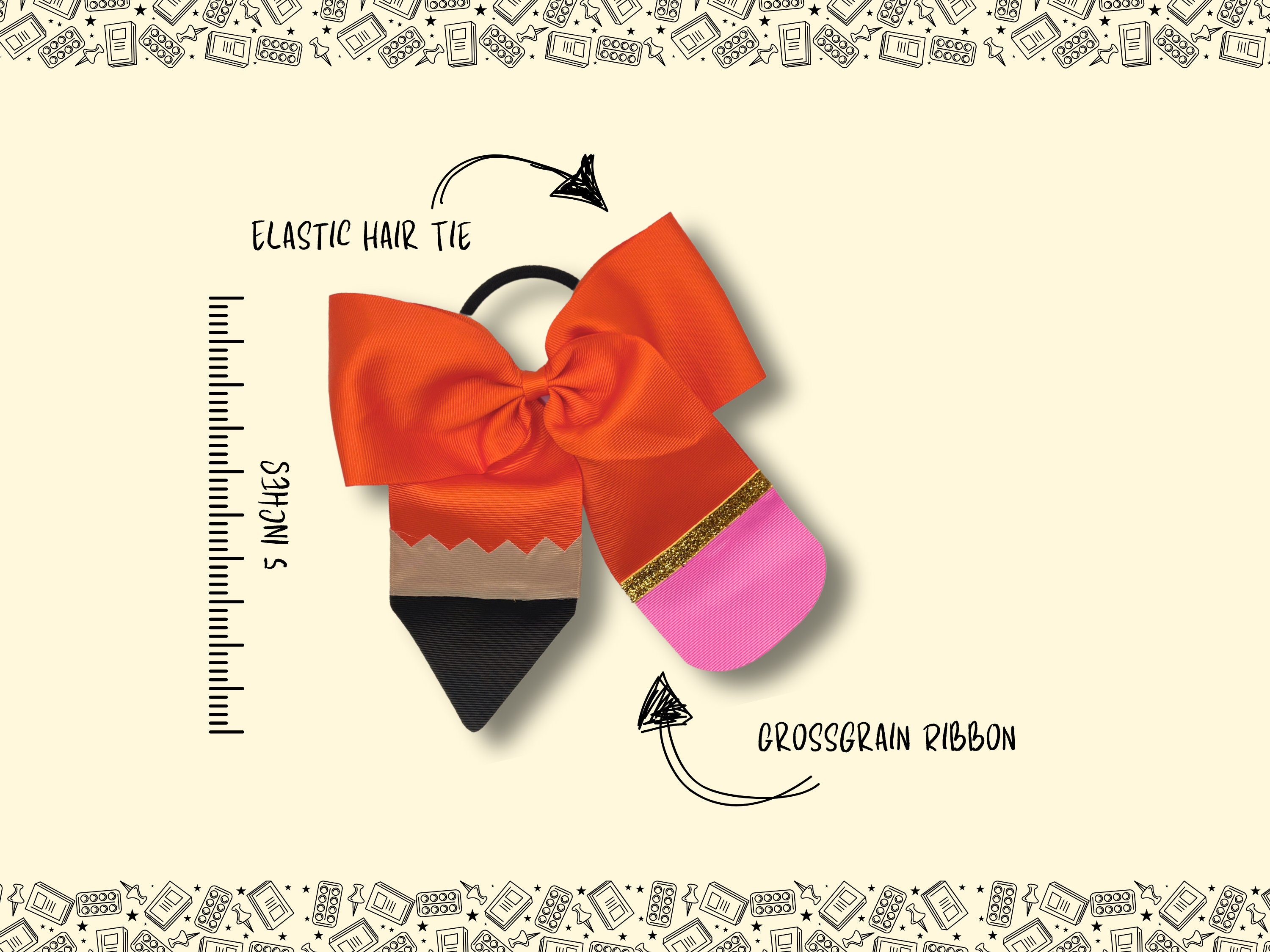 Girls Back to School Pencil Bows - Etsy