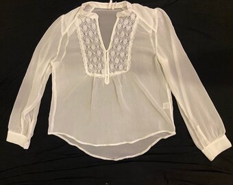 See Through White Button Up - Etsy