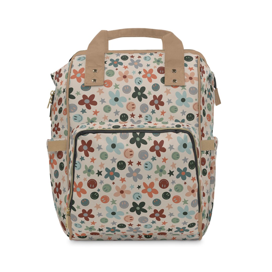 Floral Smiley Multifunctional Diaper Backpack - Etsy