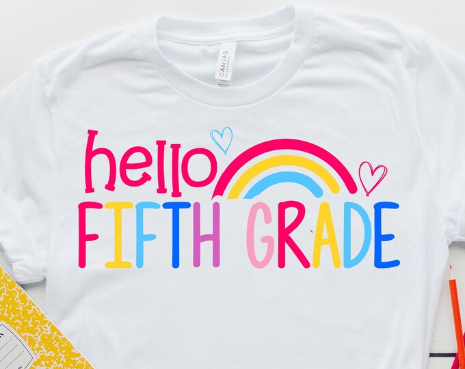 Hello 5th Grade SVG, Png, SVG Cut File, Fifth Grade Svg, Back to School ...