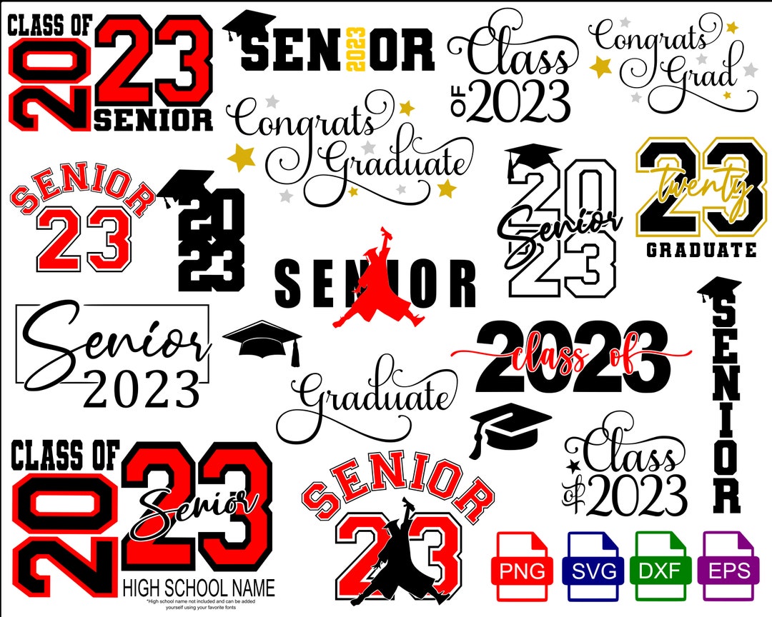 Senior 2023 SVG Bundle of 19 Designs, Commercial Use, Class of 2023 Svg ...