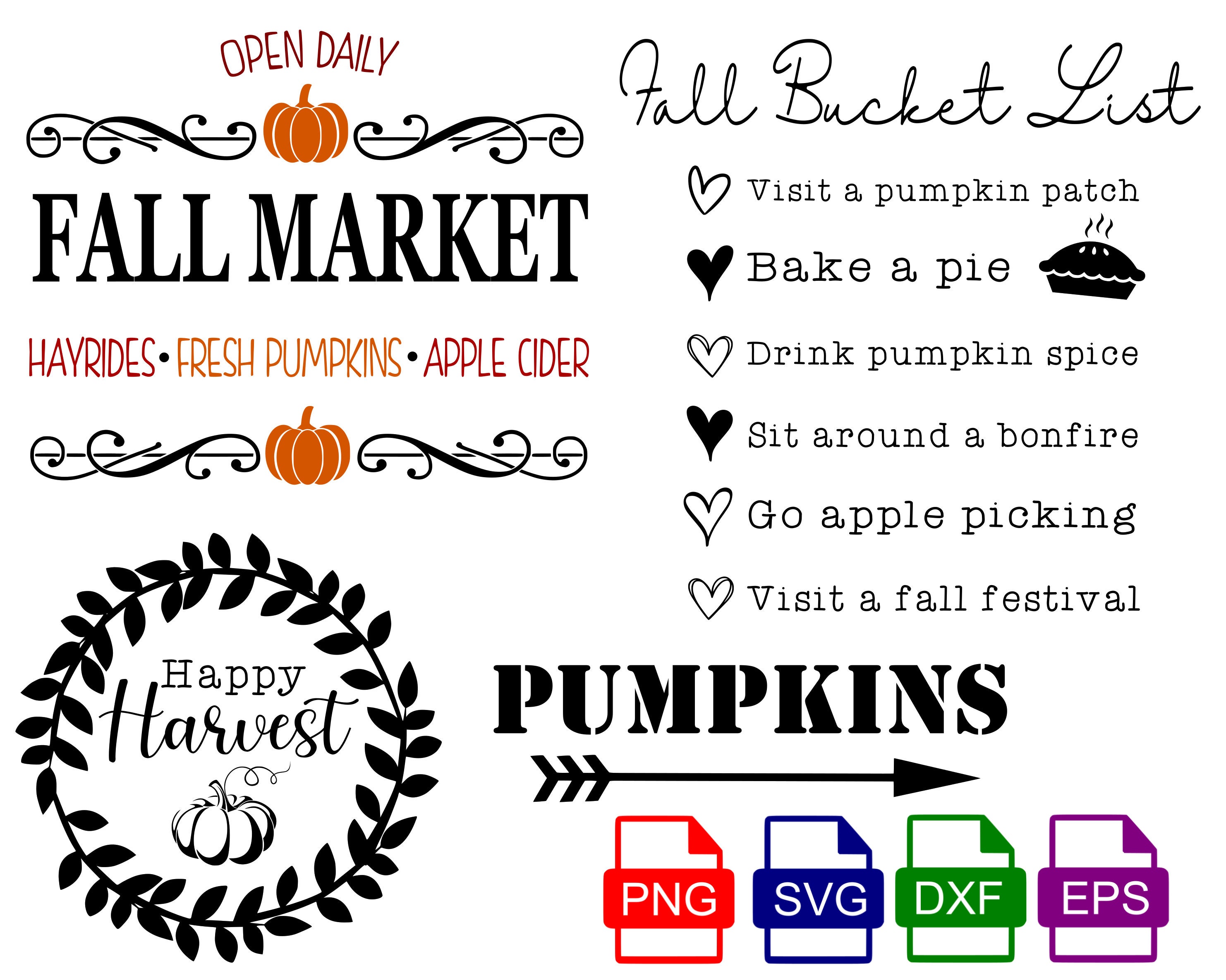 Rustic Fall SVG Bundle Farmhouse Fall Svg Autumn SVG Fall - Etsy