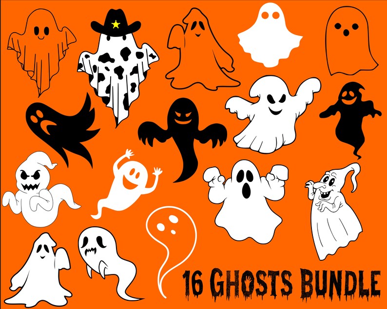 Ghost SVG Bundle, PNG, DXF L Digital Download L Halloween Svg, Png, Dxf ...