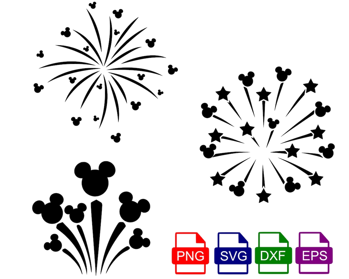 Mickey Mouse Head Fireworks SVG, Fireworks SVG and PNG Download for ...