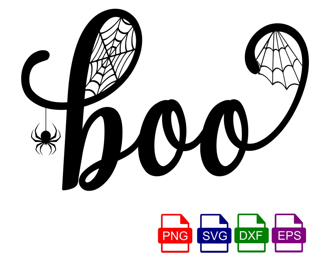 Boo Svg, Halloween Svg, Spider Web Svg, Halloween Sublimation Design ...
