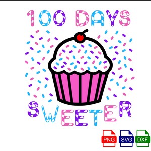 100 Days Sweeter SVG, 100 Sprinkles, 100th Day of School Svg and ...