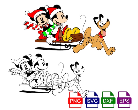 Layered Mickey and Minnie Sleigh SVG Mickeys Very Merry - Etsy