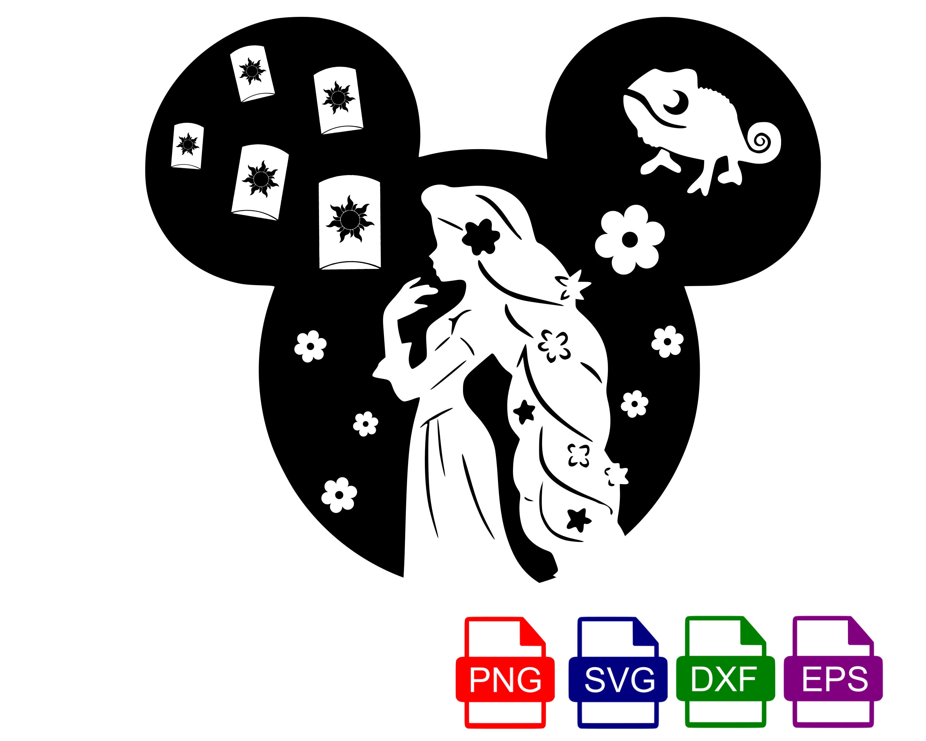 Tangled Mickey SVG and PNG Clipart Tangled Svg Rapunzel Svg - Etsy Norway