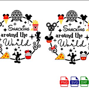 Snacking Around the World, Epcot SVG, Dxf, PNG, Cut Files, World ...