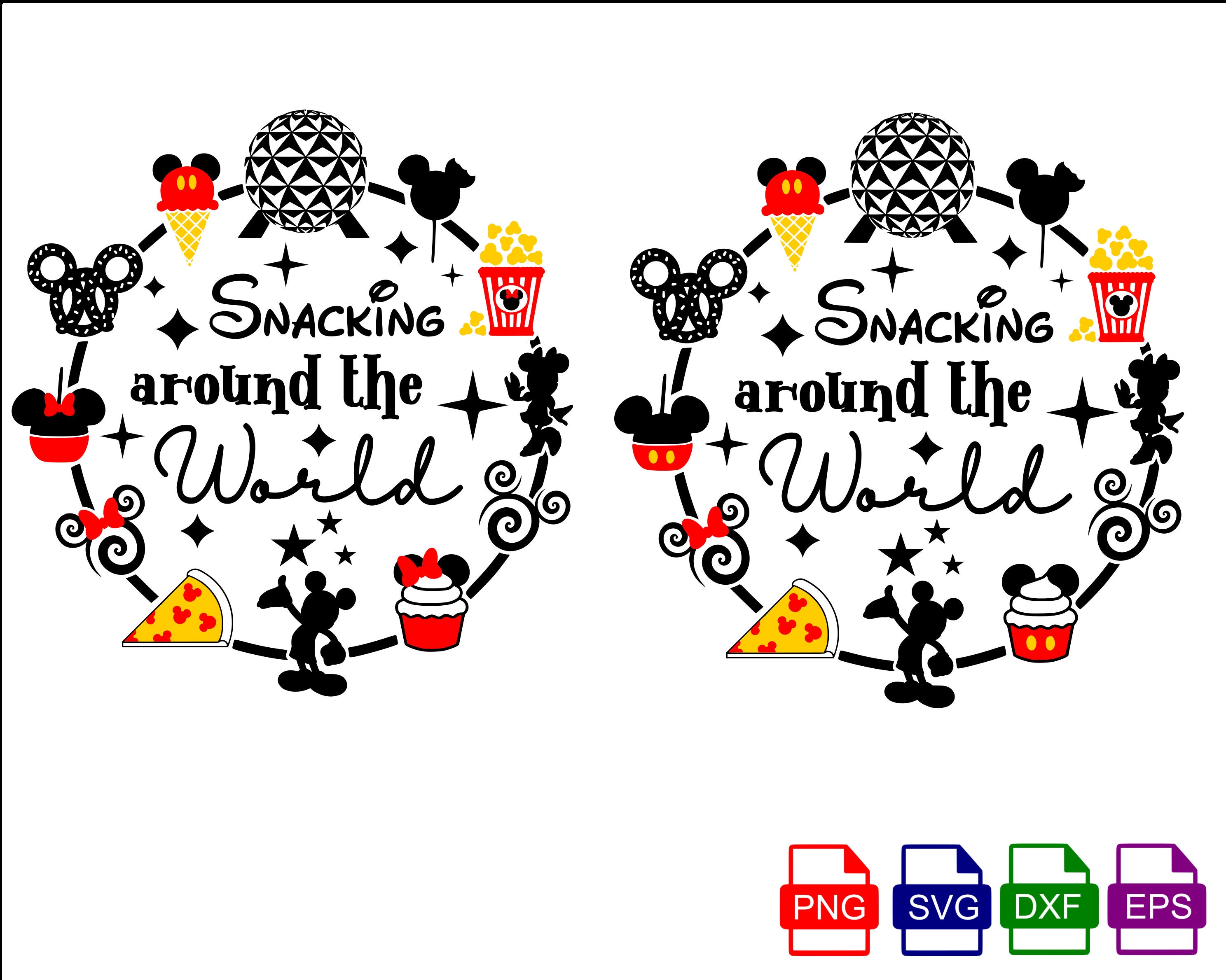 Snacking Around the World Epcot SVG Dxf PNG Cut Files - Etsy Australia