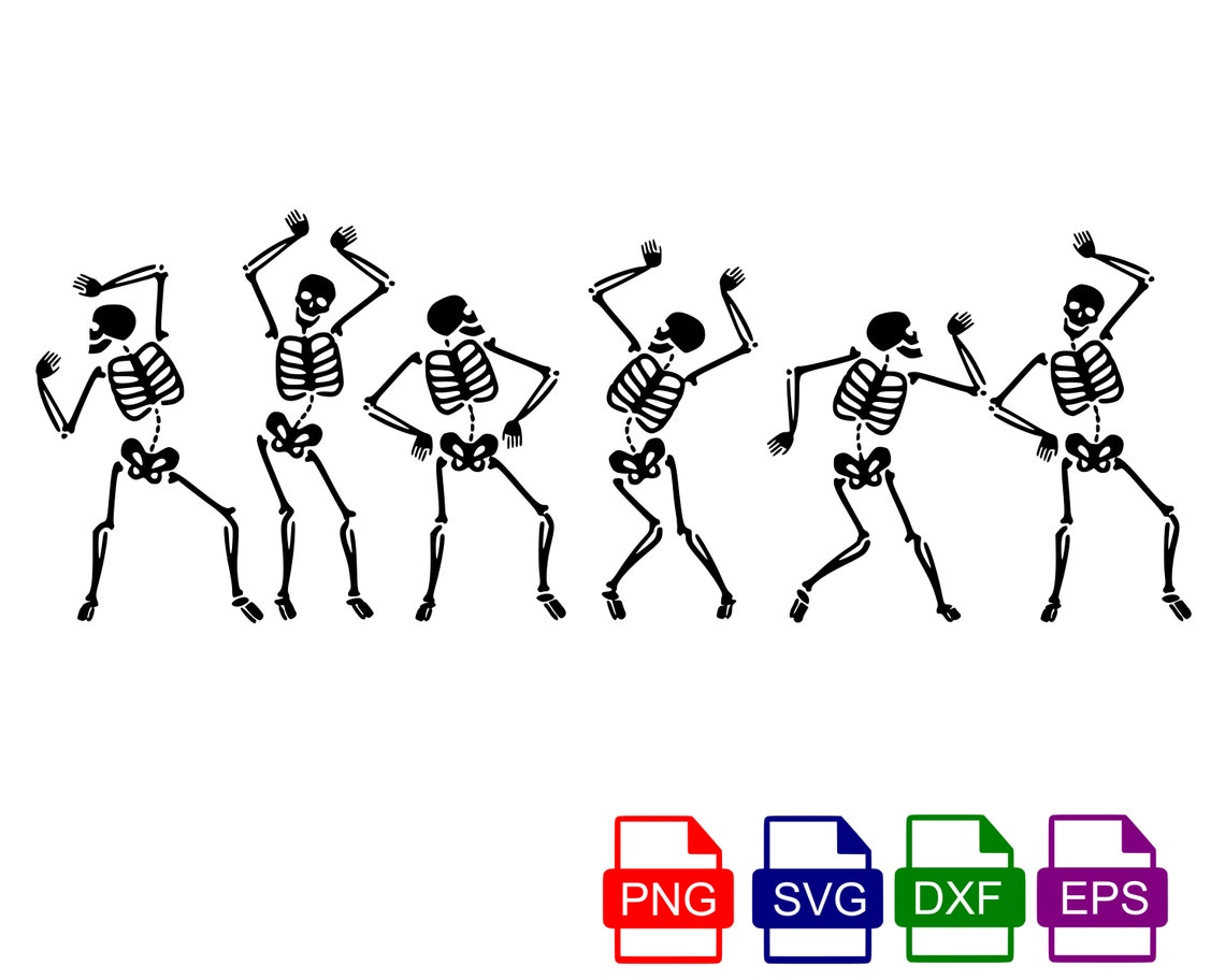 Halloween SVG, Dancing Skeleton SVG PNG, Dancing Skeletons, Skeleton ...