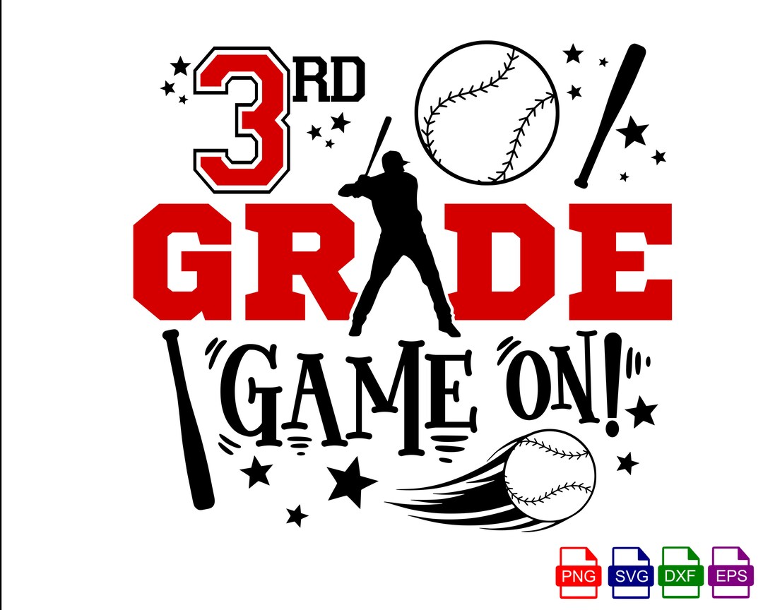 3rd Grade Game on Svg Back to School SVG Baseball Game on First Day of ...