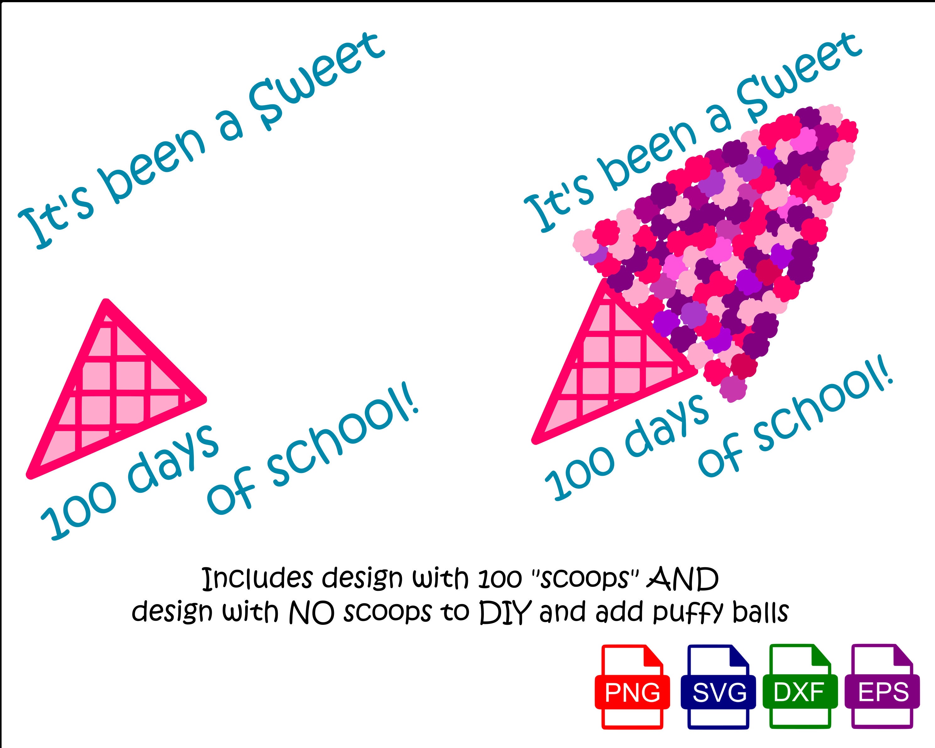 It's Been a Sweet 100 Days of School SVG and PNG, PDF, 100th Day of ...