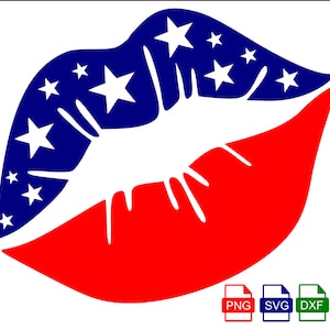 Patriotic Lips SVG and PNG Files, 4th of July Lips, 4th of July Png ...