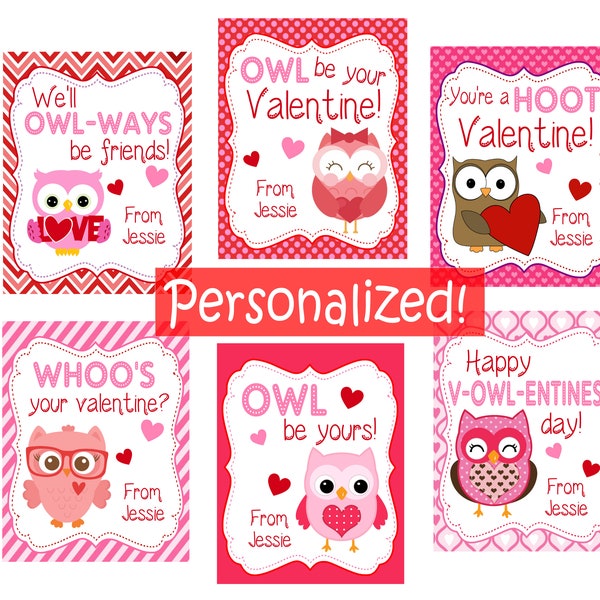 Owl Valentine Card - Etsy