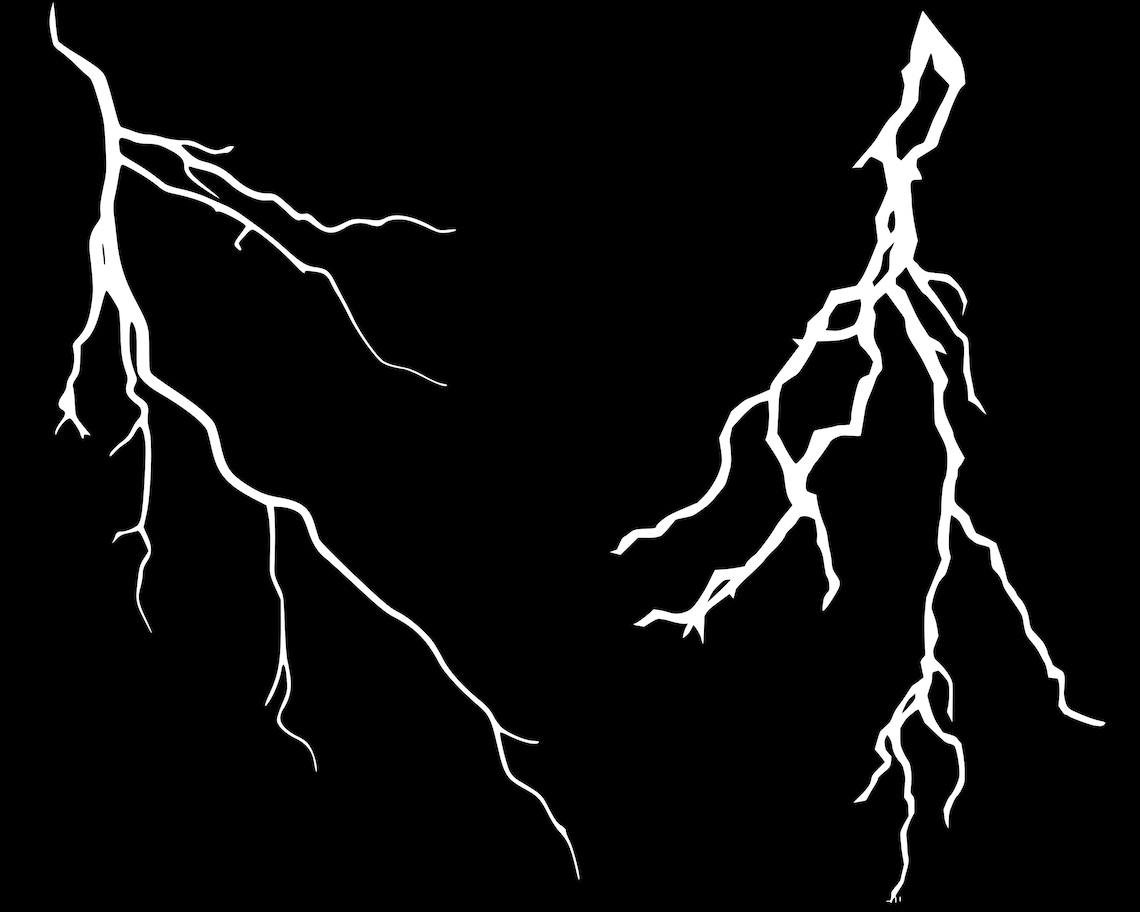 Realistic Lightning Bolts, Lightning Bolt Svg, SVG, PNG, DXF ...
