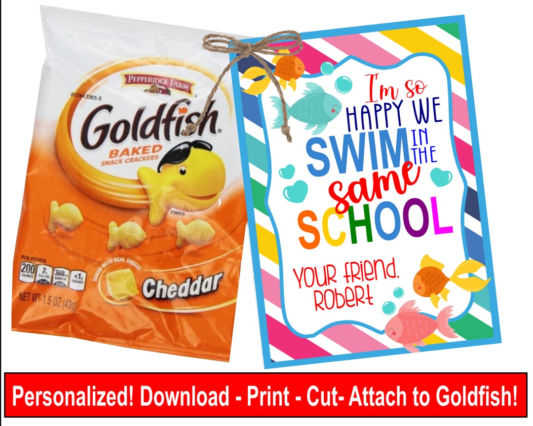 Customized Goldfish Valentine's Day Cards - Printable - Print at Home ...