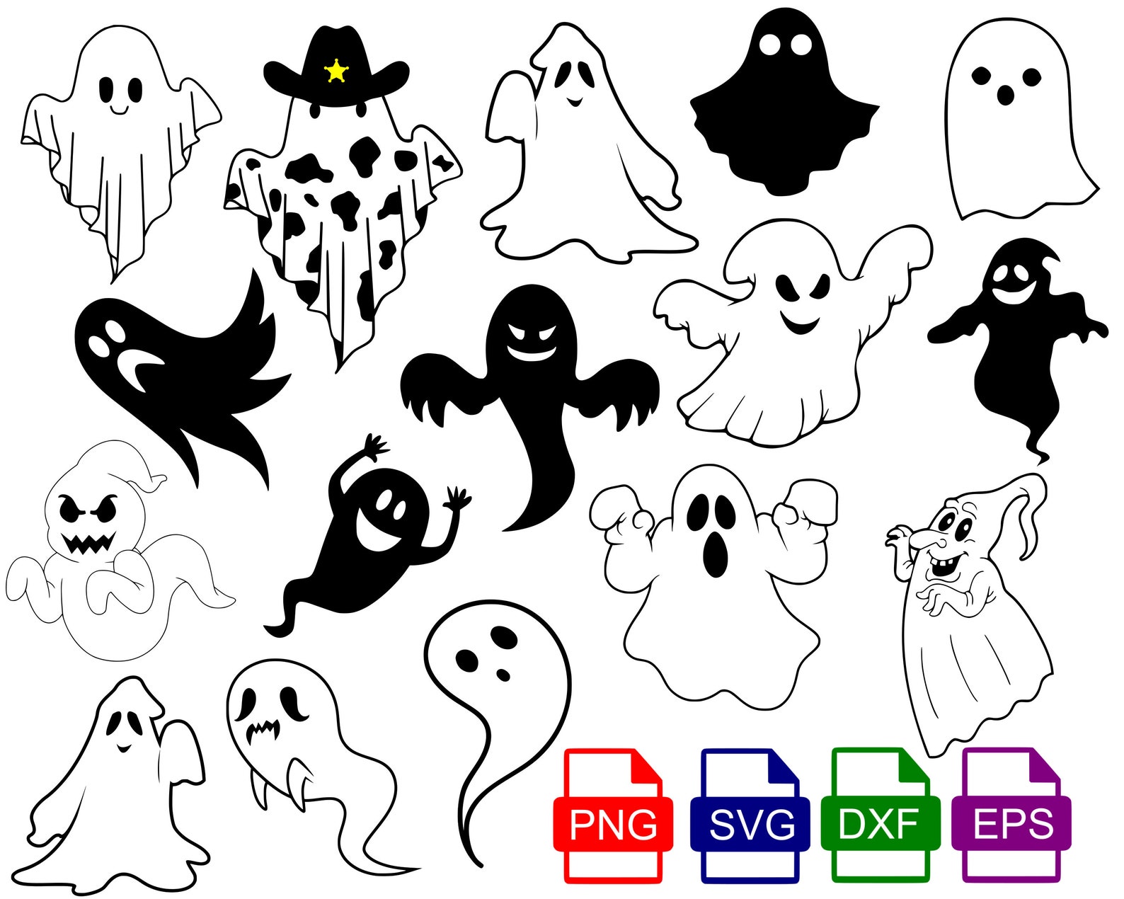 Ghost SVG Bundle PNG DXF L Digital Download L Halloween Svg - Etsy