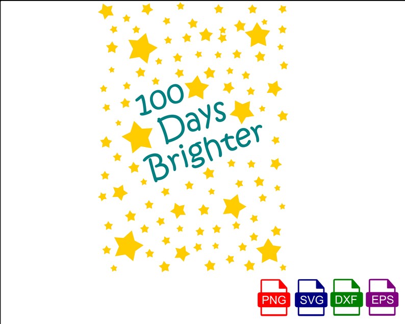 100 Days Brighter SVG and PNG 100th Day of School Svg and - Etsy