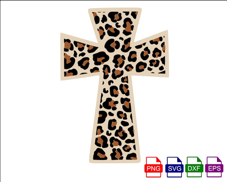 Layered Leopard Print Cross SVG Eps Dxf Png Religious Easter - Etsy