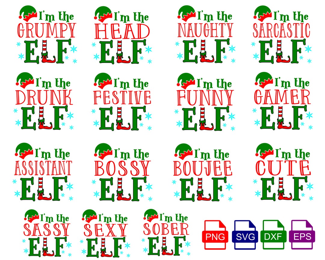 Elf Friends Group, Elf Family, Christmas Svg, Matching Elf Family ...