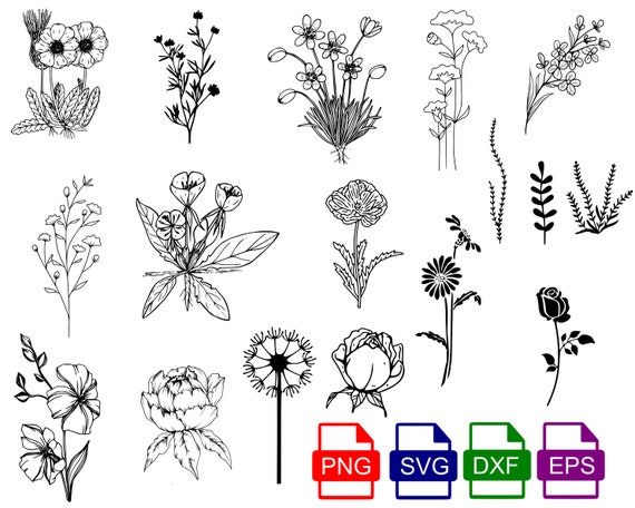 Botanical Svg Bundle Floral Svg flower Svg botanical - Etsy