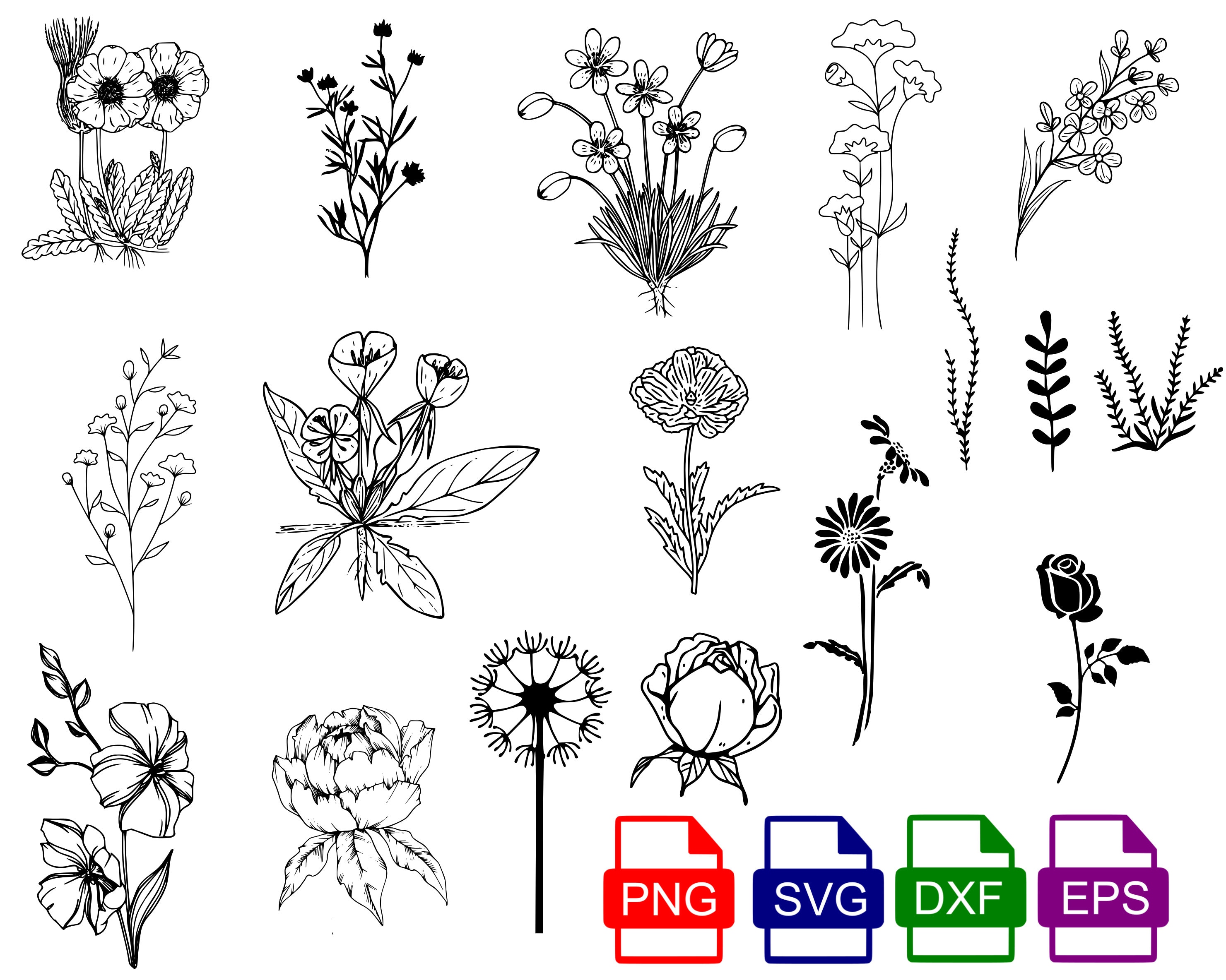 Botanical Svg Bundle Floral Svg flower Svg botanical - Etsy