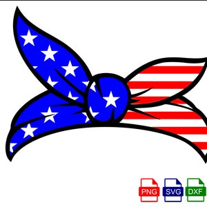 Patriotic Bandana SVG and PNG Files, 4th of July Bandana, 4th of July ...