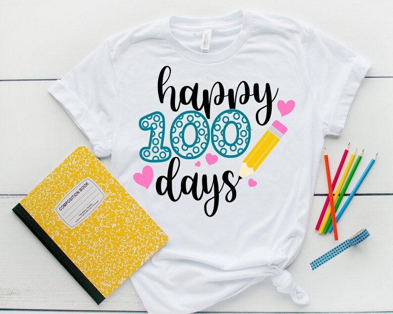 Happy 100 Days SVG PNG 100 Days of School Sublimation - Etsy