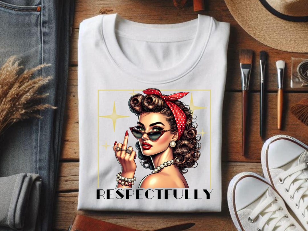 Respectfully Retro Chic PNG, Pop Art Feminist Sublimation, Empowered ...
