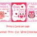 Owl Valentine's Day Cards Printable Instant Download Print at Home ...