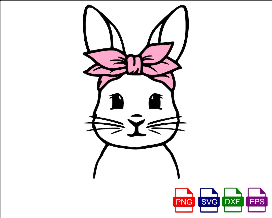 Cute Bunny With Bandana SVG and PNG, Easter Svg, Bunny Svg, Easter ...