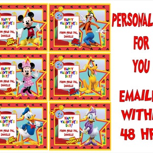 Customized Mickey Mouse Clubhouse Valentine's Day Cards - Printable ...